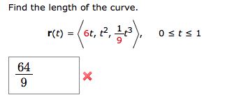 Solved Find the length of the curve. r(t) = (6t, t^2, 1/9 | Chegg.com