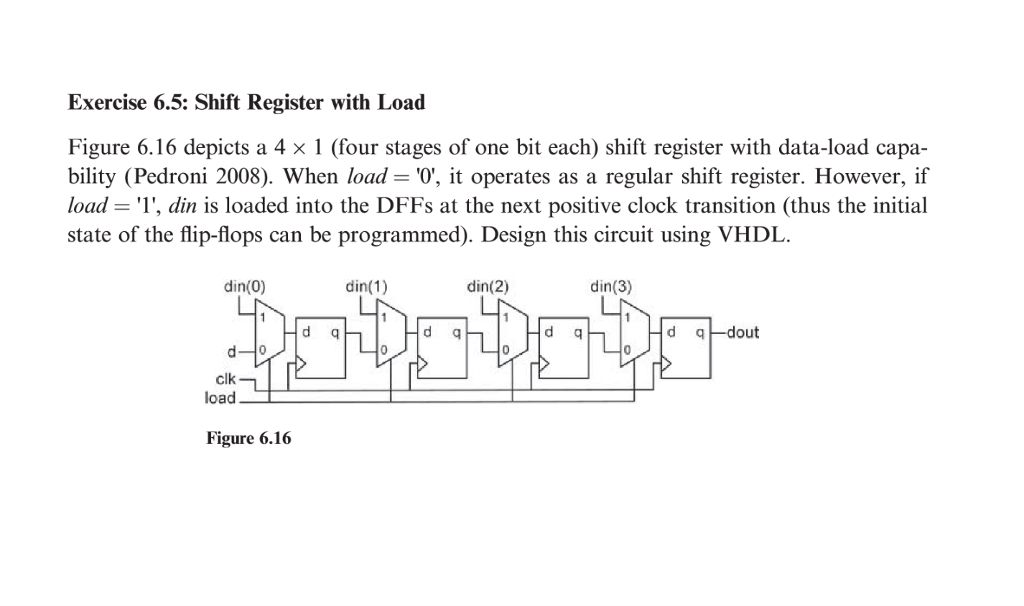 Solved Exercise 6.5: Shift Register with Load Figure 6.16 | Chegg.com