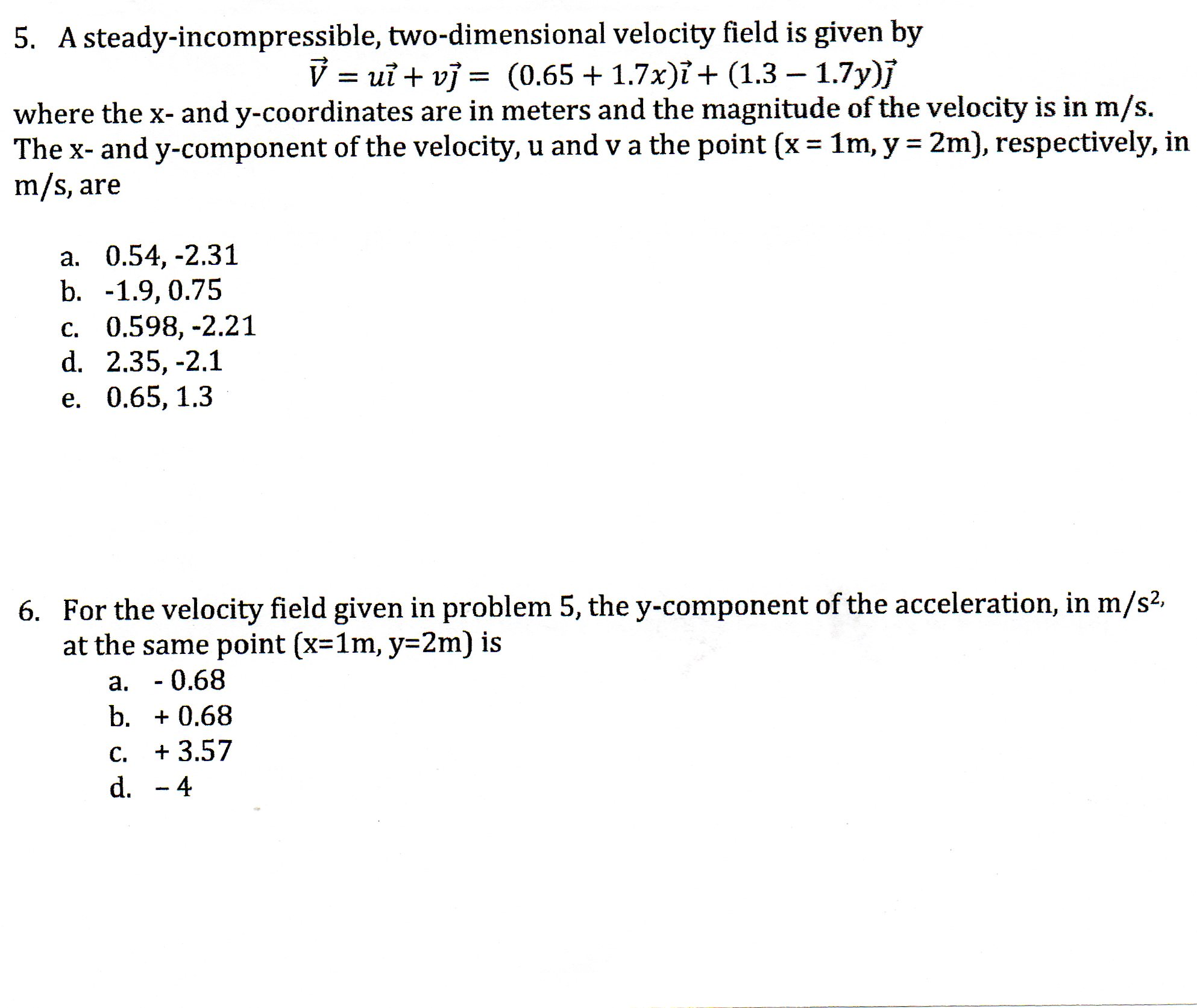 Solved A steady-incompressible, two-dimensional velocity | Chegg.com