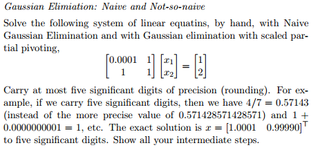Solved Solve the following system of linear equations, by | Chegg.com