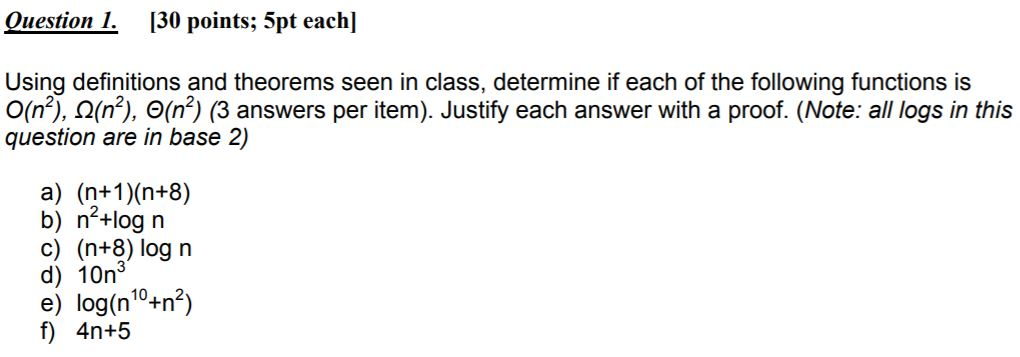 Solved Ouestion 1. [30 hl Using definitions and theorems | Chegg.com Solved Ouestion 1. [30 hl Using definitions and theorems | Chegg.com