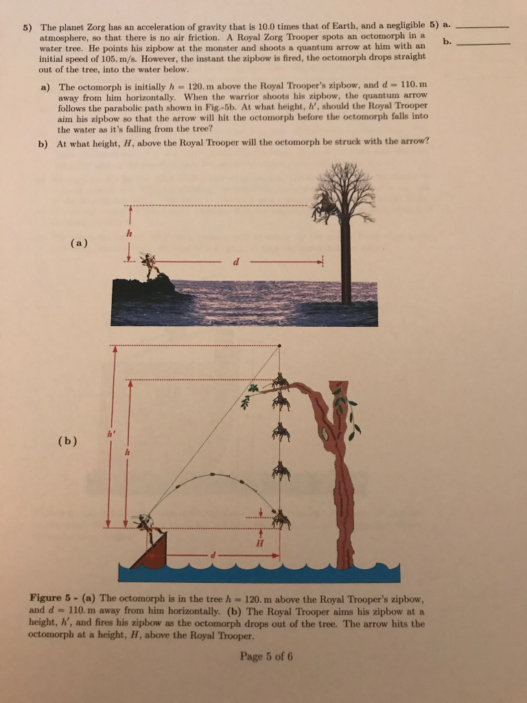 Solved The planet Zorg has an acceleration of gravity that | Chegg.com