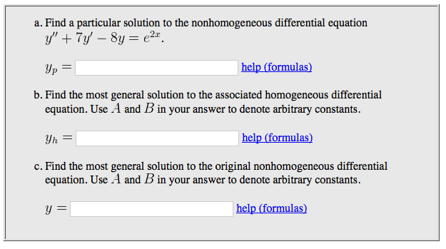 Solved a. Find a particular solution to the nonhomogeneous | Chegg.com