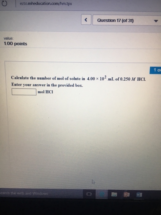 Solved Calculate the number of mol of solute in 4.00 Times | Chegg.com