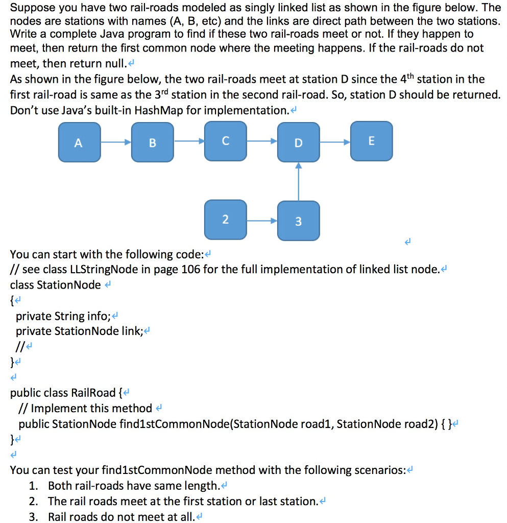 Solved Suppose you have two rail-roads modeled as singly | Chegg.com