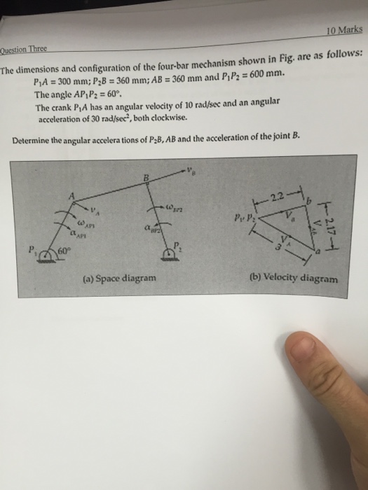 Solved The dimensions and configuration of the four-bar | Chegg.com