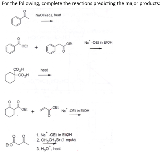 Solved For the following, complete the reactions predicting | Chegg.com