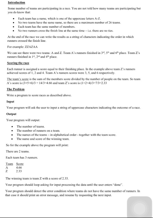 Solved Some number of teams are participating in a race. You | Chegg.com