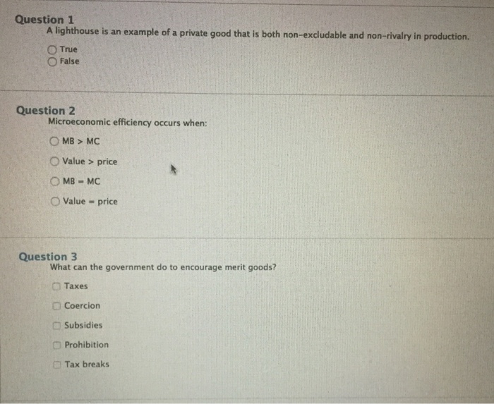 Solved A lighthouse is an example of a private good that is | Chegg.com