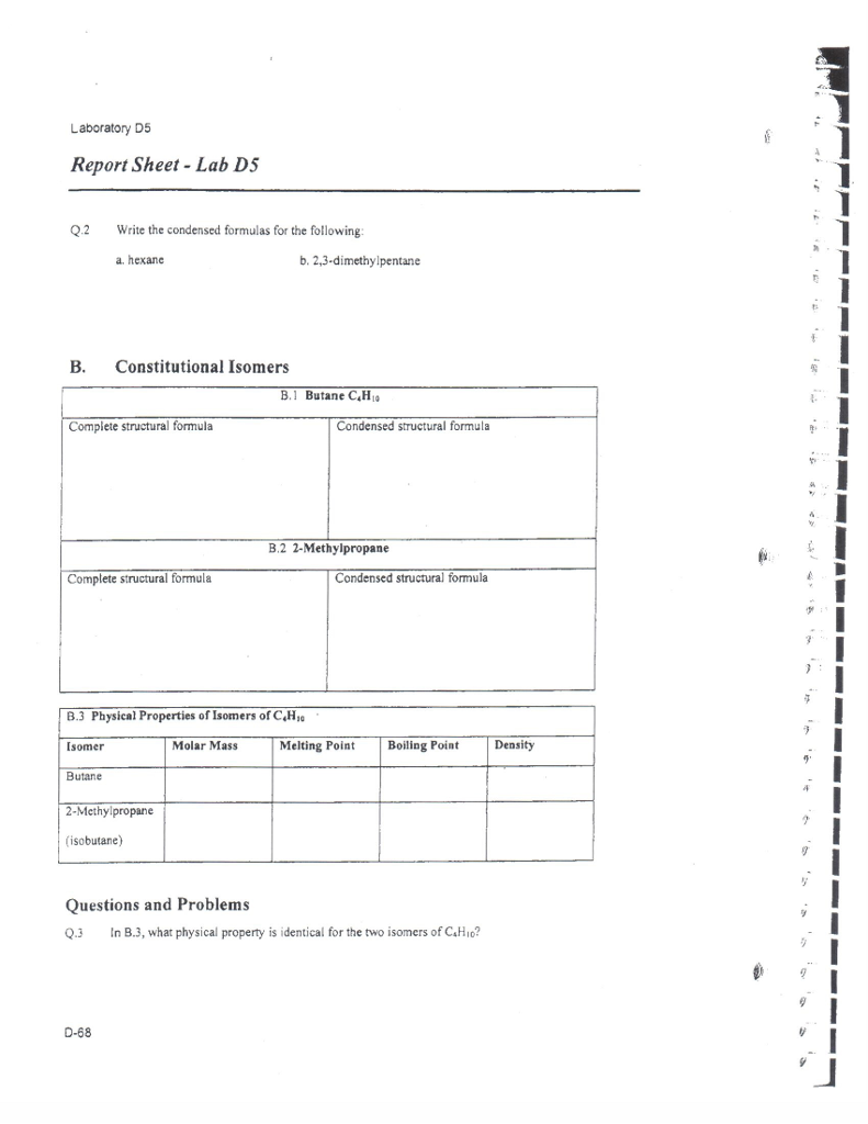 Solved Structures of Aikanes Report Sheet - Lab D5 Date | Chegg.com