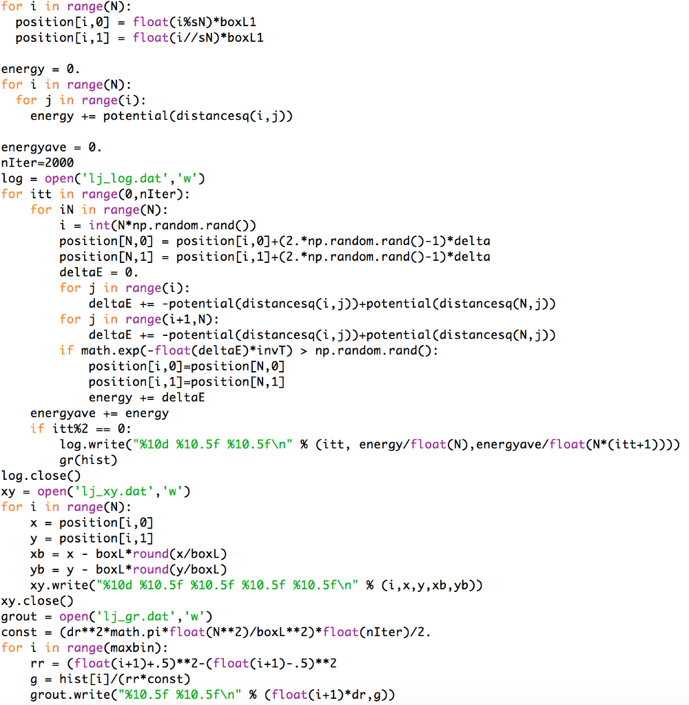 The Lennard-Jone(LJ) Monte Carlo and Molecular | Chegg.com