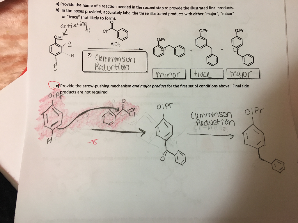 Solved a) Provide the name of a reaction needed in the | Chegg.com