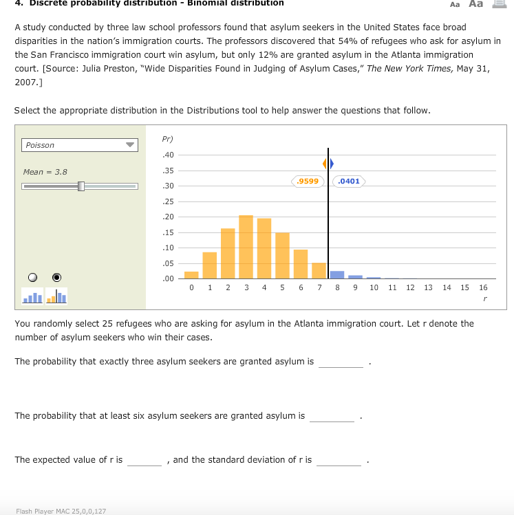 4. Discrete probability distribution Binomial | Chegg.com