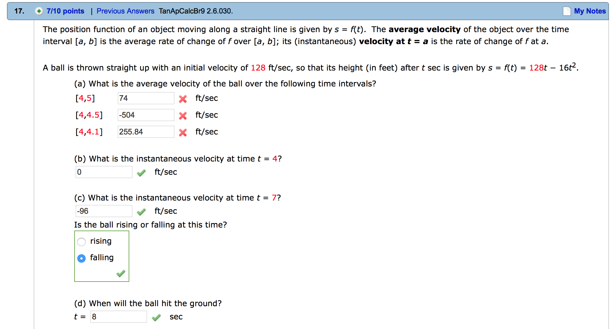 Solved The Position Function Of An Object Moving Along A 
