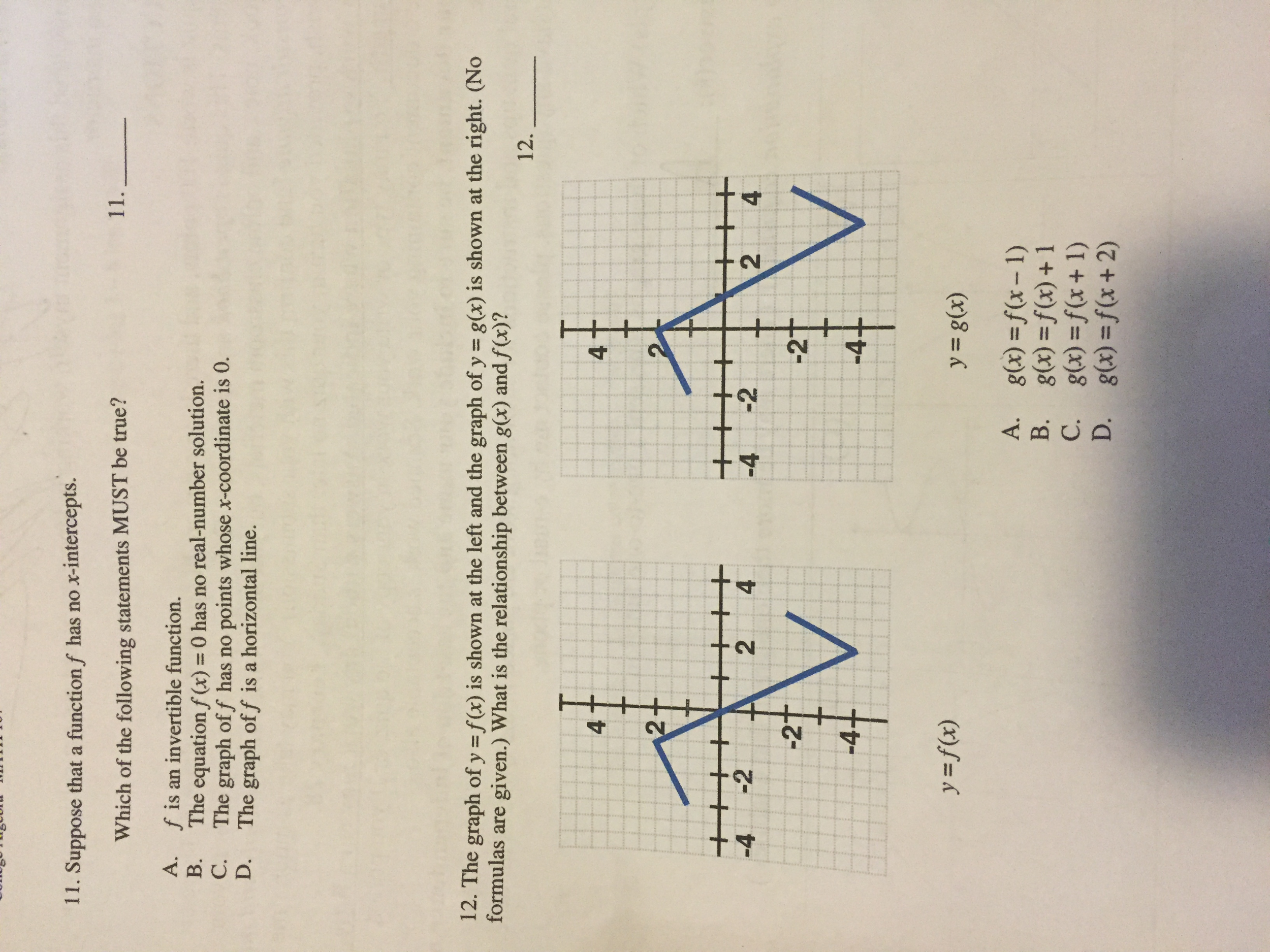 Solved Suppose that a function f has no x-intercepts. Which | Chegg.com