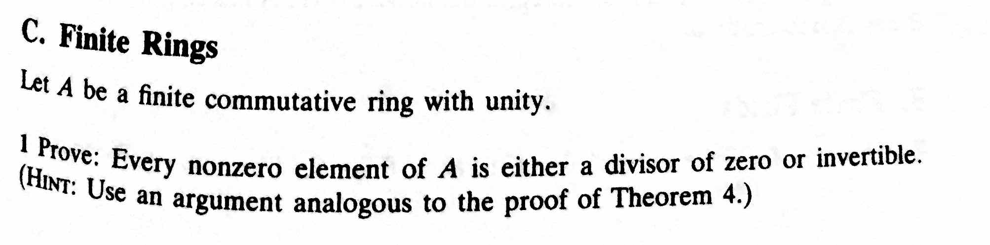 Solved Could Somebody Answer This C Finite Rings Let A Be
