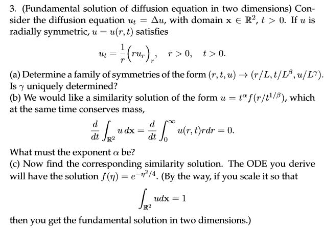 Fundamental Solution Of Diffusion Equation In Two