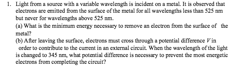 Solved Light from a source with a variable wavelength is | Chegg.com