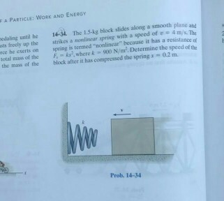 Solved The 1.5 - kg block slides along a smooth plane and | Chegg.com