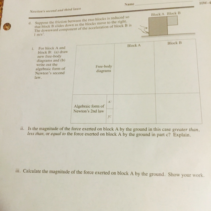 Solved Suppose the friction between the two blocks is | Chegg.com