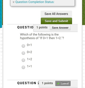 Solved which of the following is the hypothesis of " if 0=1 | Chegg.com