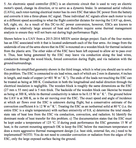 Solved 5. An electronic speed controller (ESC) is an | Chegg.com