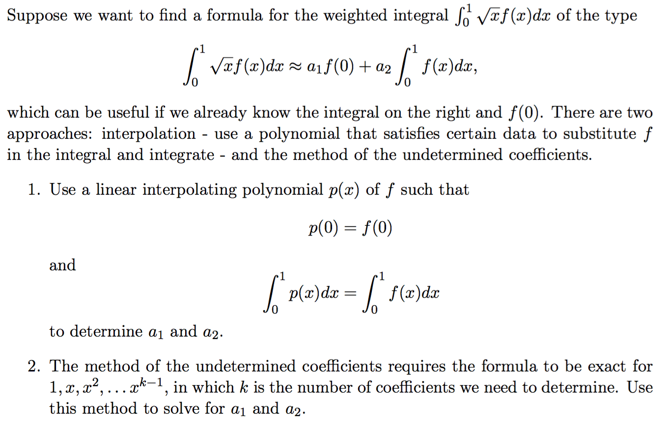 Solved Suppose we want to find a formula for the weighted | Chegg.com