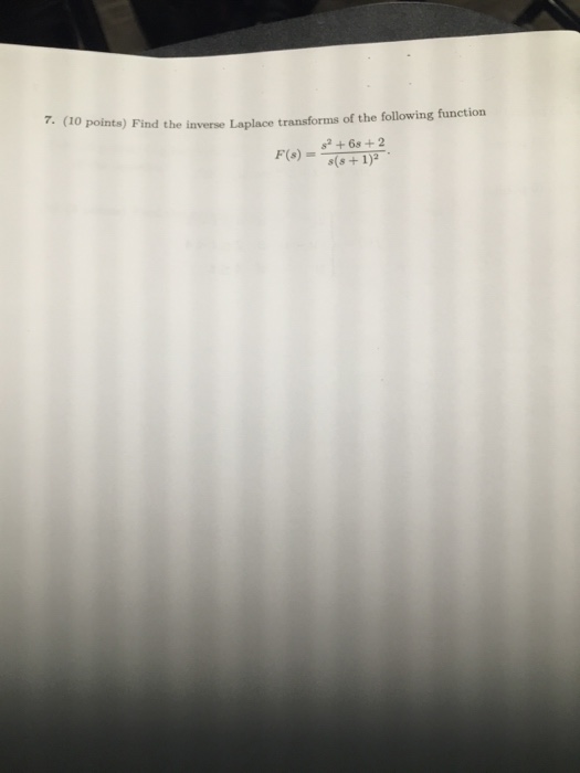 Solved Find the inverse Laplace transforms of the following | Chegg.com