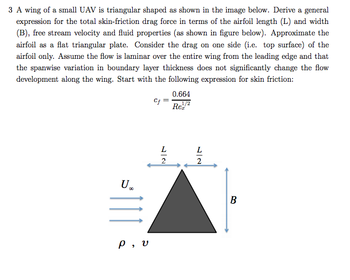 A wing of a small UAV is triangular shaped as shown | Chegg.com