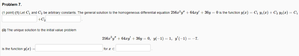 Solved Problem 7 1 point) (1) Let Ci and C2 be arbitrary | Chegg.com