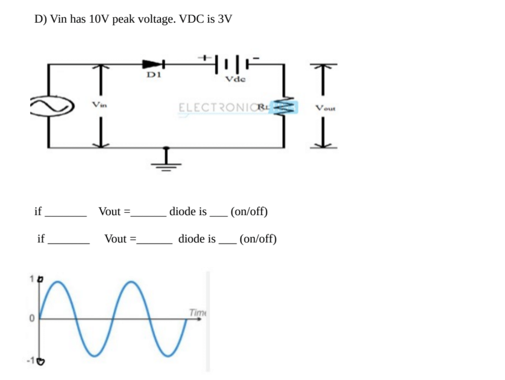 Solved 5) suppose for the following questions that the diode | Chegg.com