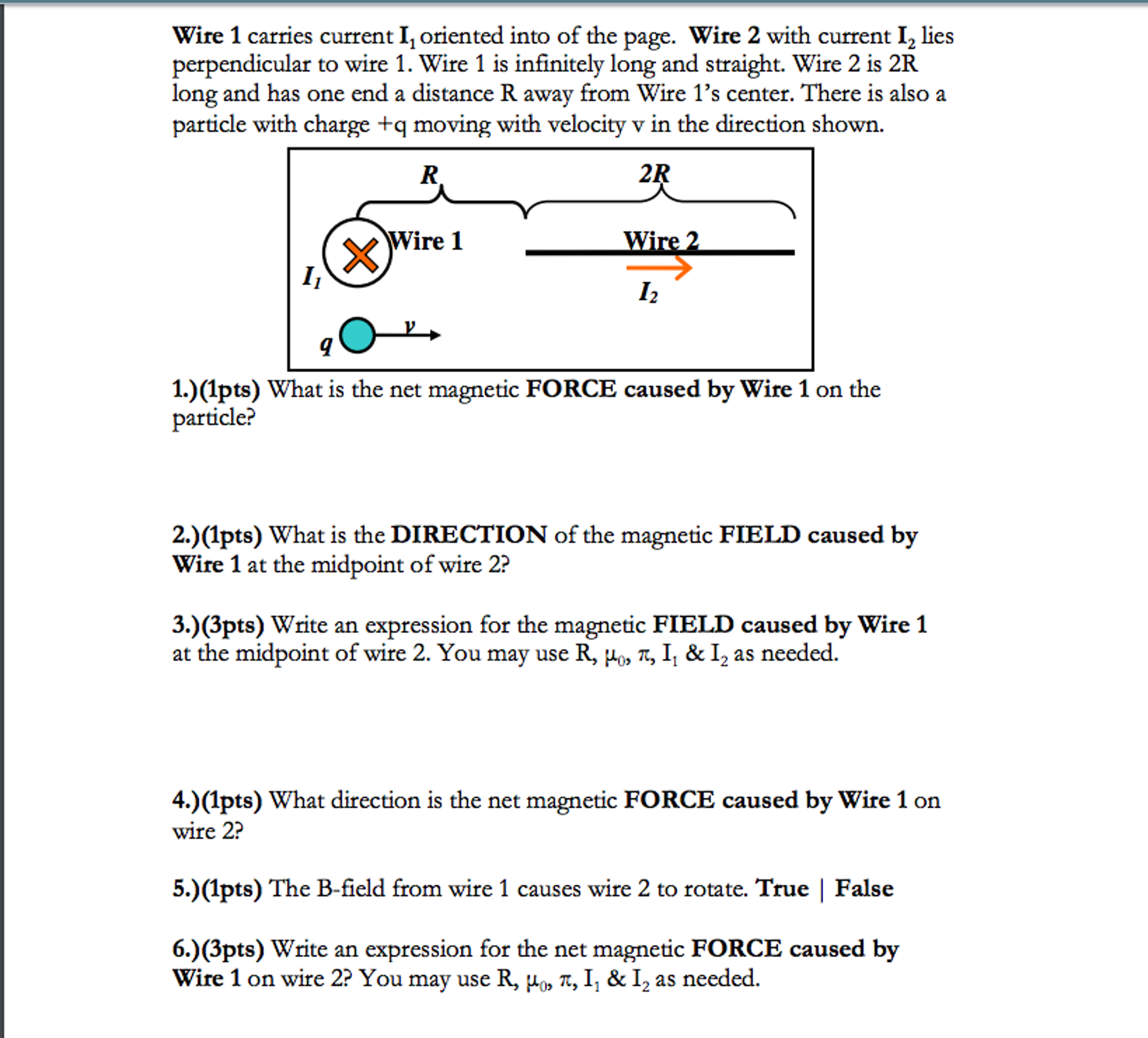 Solved Wire 1 carries current l_1 oriented into of the page. | Chegg.com