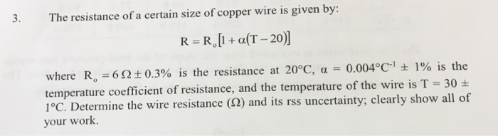 Solved The resistance of a certain size of copper wire is | Chegg.com