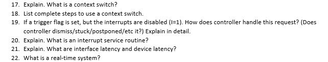 Solved 17. Explain. What is a context switch? 18. List | Chegg.com