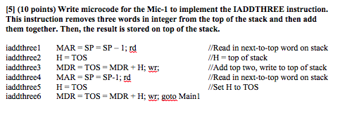 Write Microcode For The Mic 1 To Implement The 3488