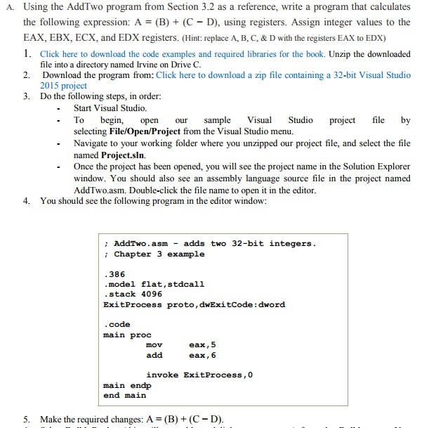 Solved Please use x86 in Visual Studio to create the | Chegg.com