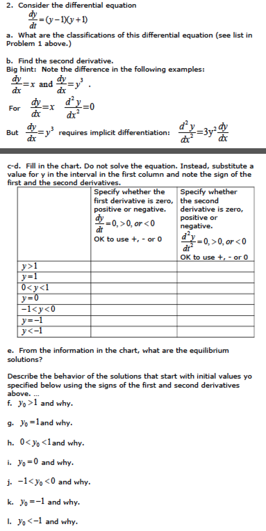 Solved Consider the differential equation dy/dt = (y - 1) | Chegg.com