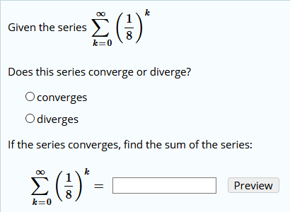 Solved Given the series Σ に0 Does this series converge or | Chegg.com