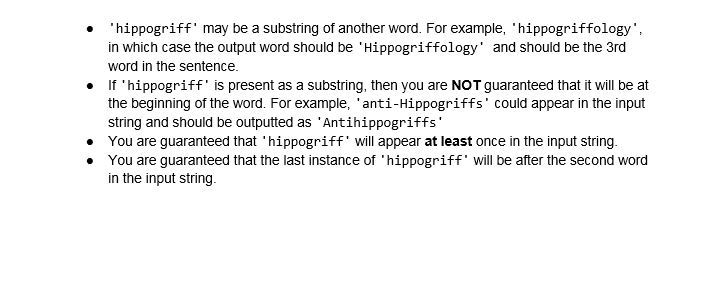 Function Name: hippogriffCase Inputs 1. (char) A | Chegg.com