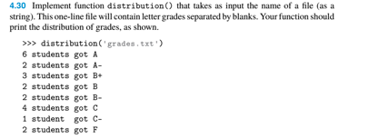 Solved Implement function distribution() that takes as input | Chegg.com