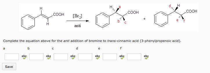 Complete the equation above for the anti addition of | Chegg.com