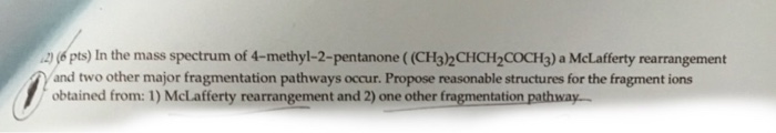 Solved In the mass spectrum of 4-methyl-2-pentanone | Chegg.com