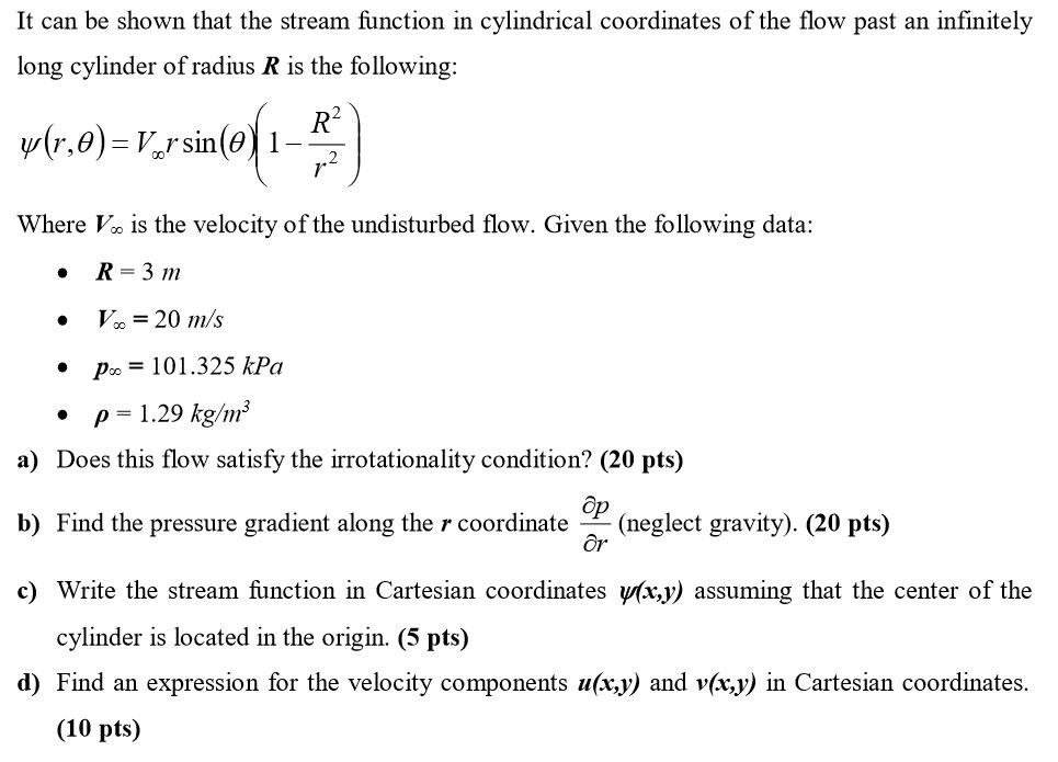 Solved It can be shown that the stream function in | Chegg.com