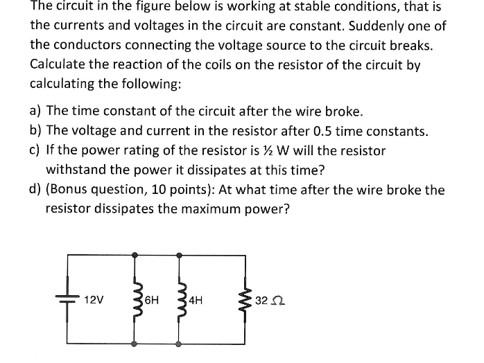 Solved The circuit in the figure below is working at stable | Chegg.com