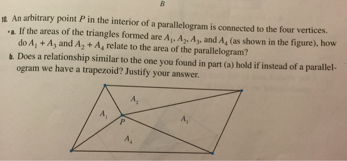 Solved An arbitrary point P in the interior of a | Chegg.com