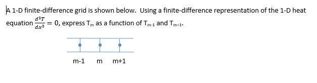 Solved A 1-D finite-difference grid is shown below. Using a | Chegg.com