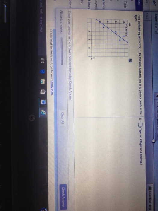 Solved Find the least-squares error, E, for the | Chegg.com