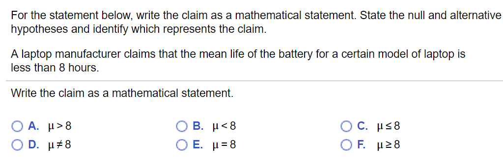 Solved the statement below. claim as a mathematical | Chegg.com