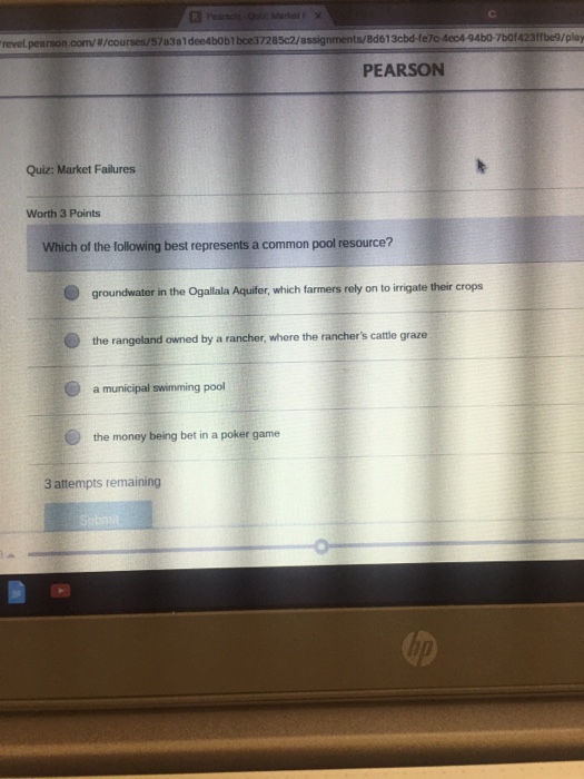 Solved Which of the following best represents a common pool | Chegg.com