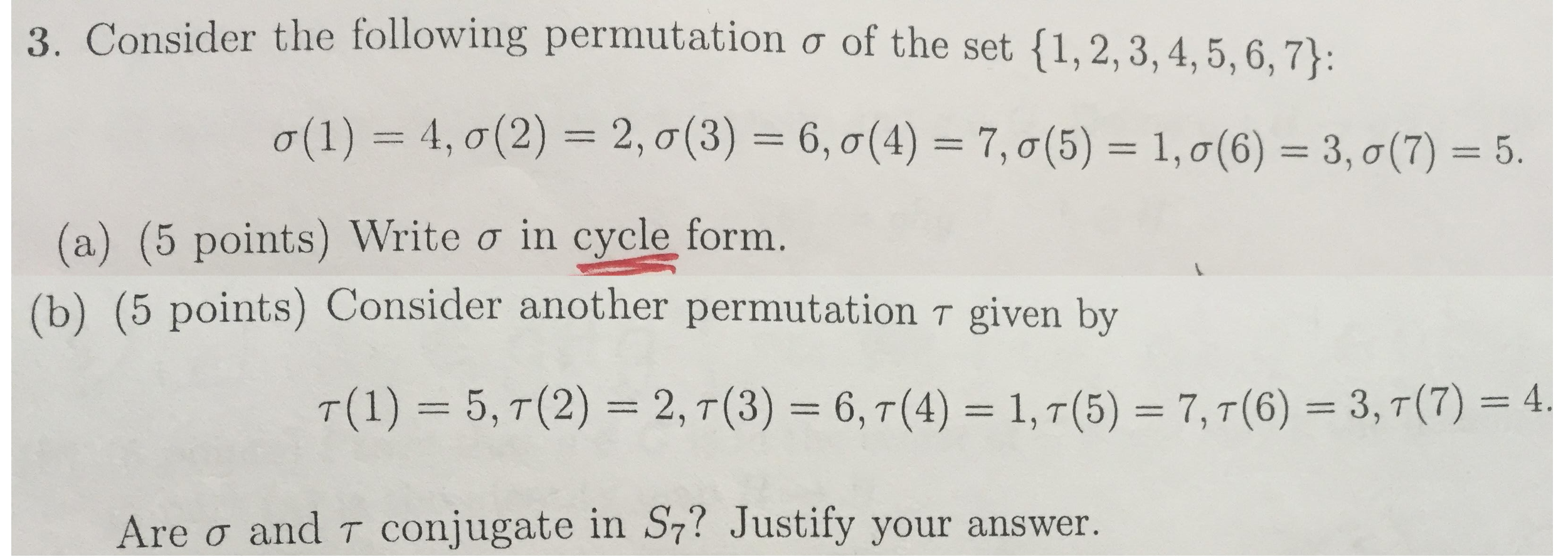 Solved Consider the following permutation sigma of the set | Chegg.com